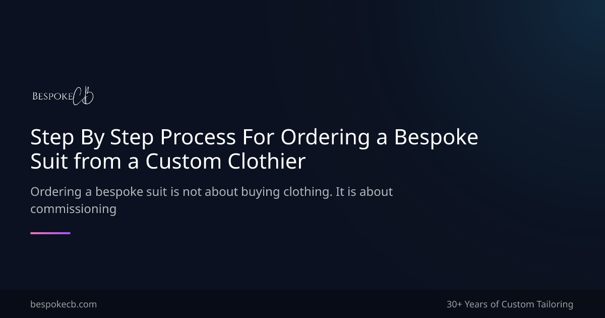 Step By Step Process For Ordering a Bespoke Suit from a Custom Clothier ...